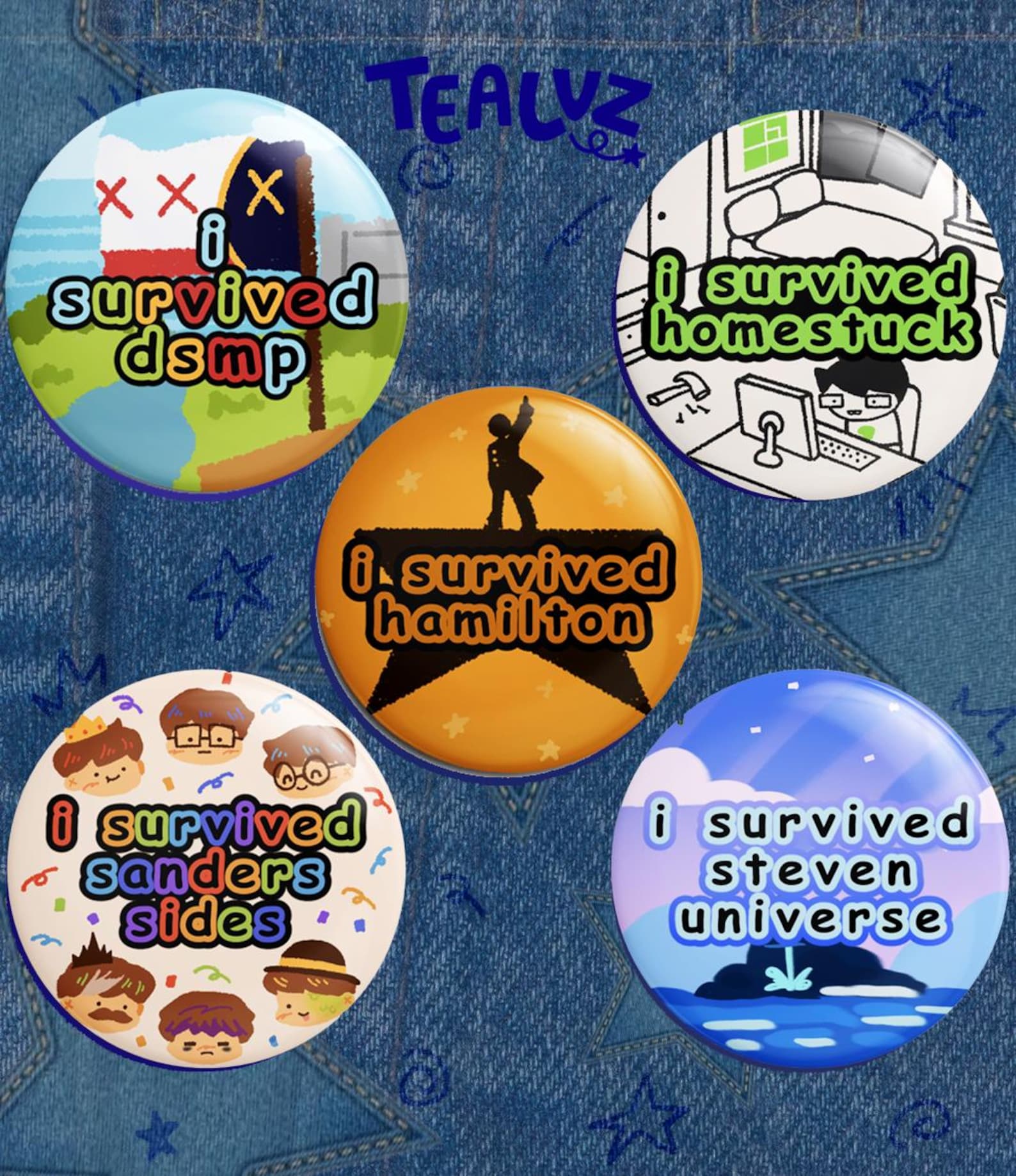 Nostalgia Fandom Buttons | FNAF Undertale Hetalia Voltron Warrior Cats ...