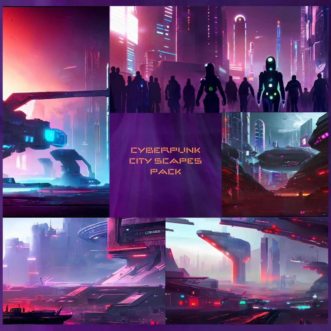 Cyberpunk City Scapes Wallpaper Pack - Etsy