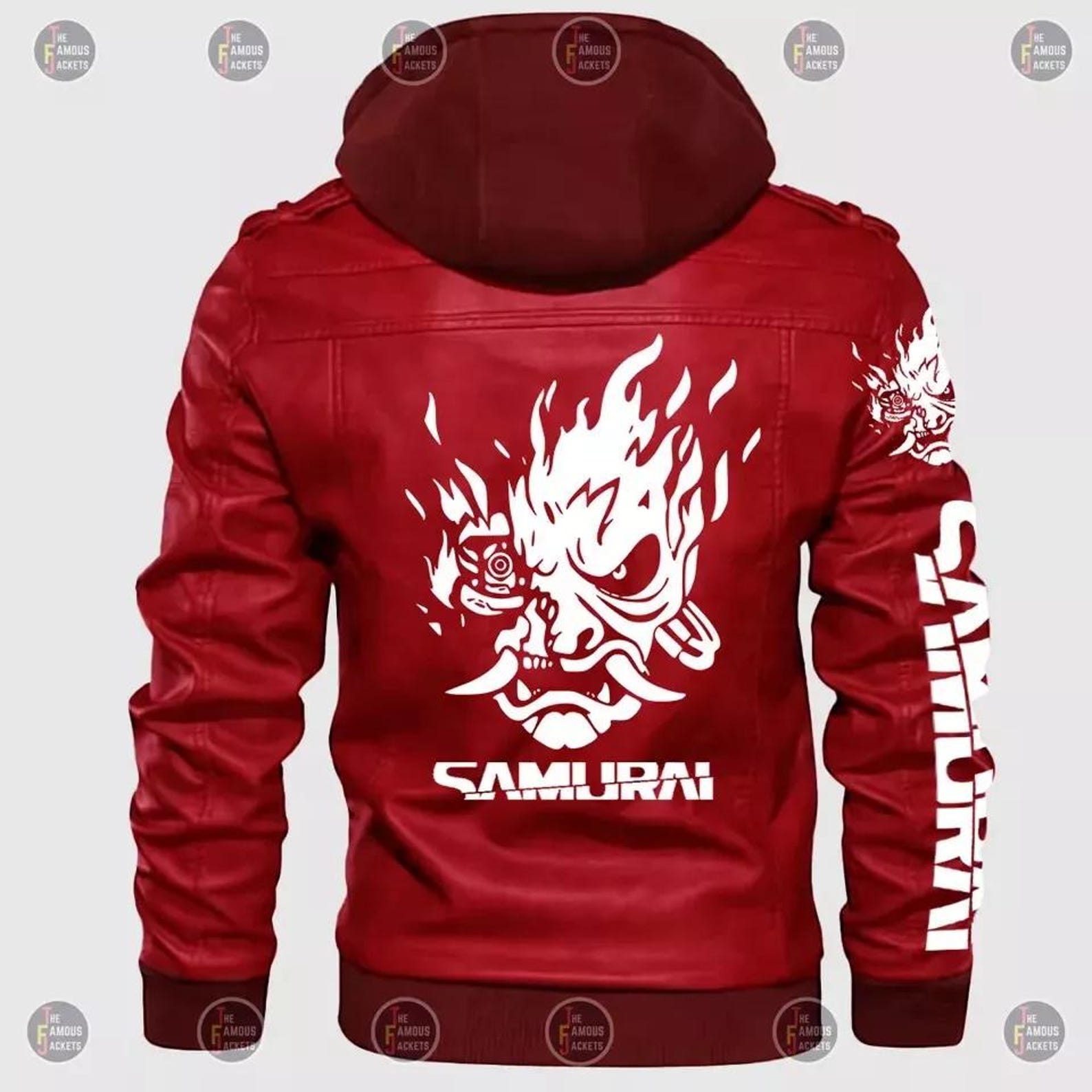 Custom Tailored Cyberpunk 2077 Inspired Red Samurai Biker Genuine ...