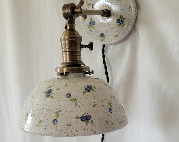 Style#102 Handcrafted Blueberry Ceramic Wall Sconce - Farmhouse Pottery ...