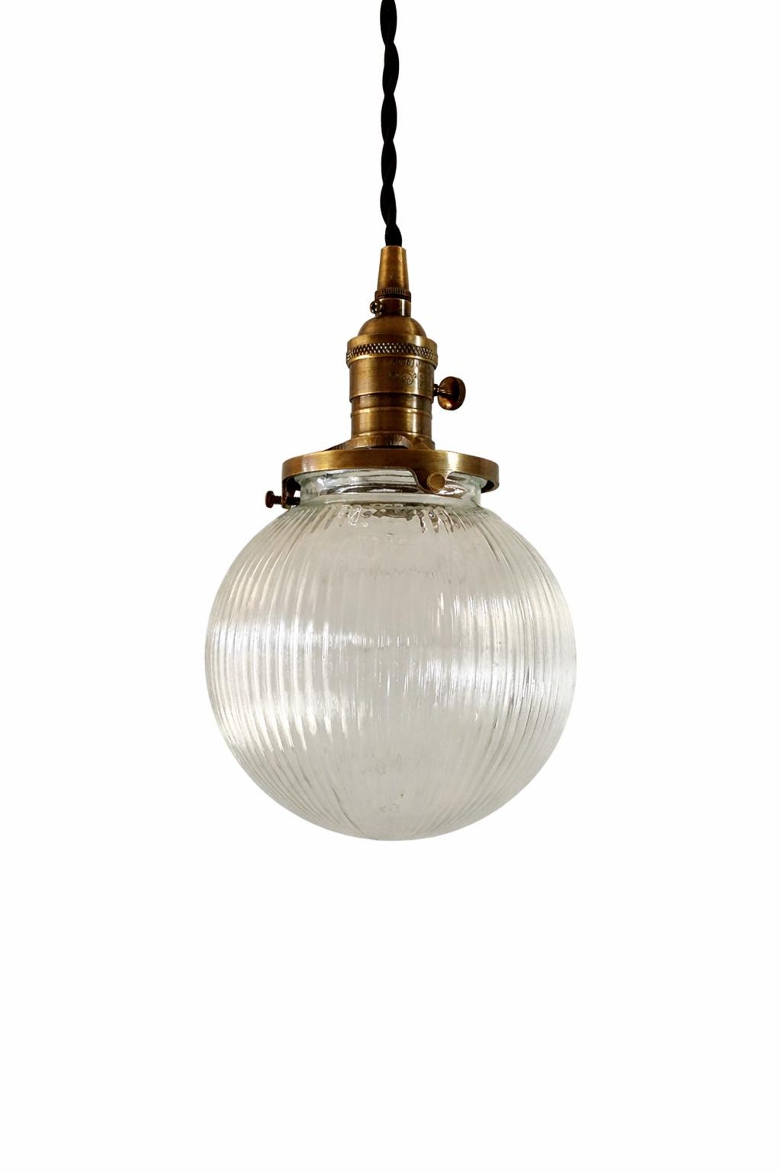 Hanging Glass Globe Pendant Light: Vintage Style Home Decor - Etsy