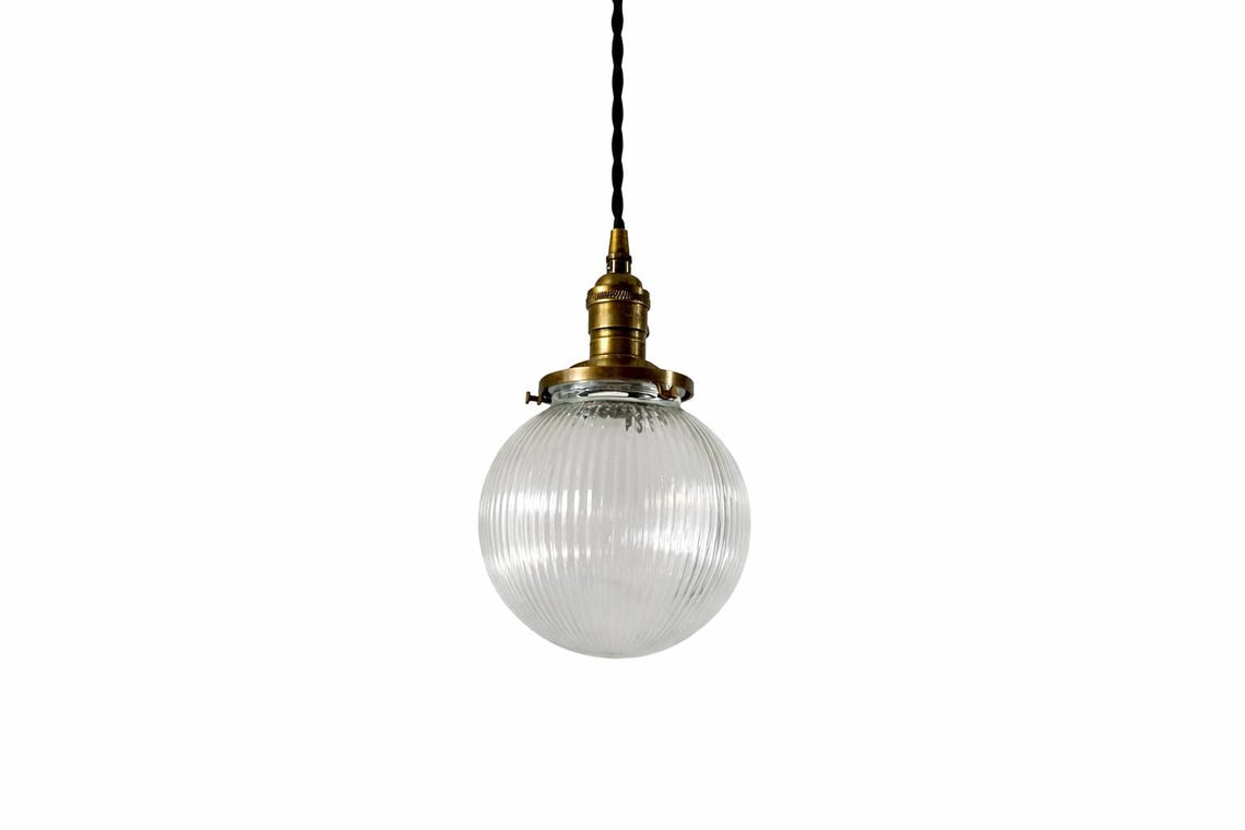 Hanging Glass Globe Pendant Light: Vintage Style Home Decor - Etsy