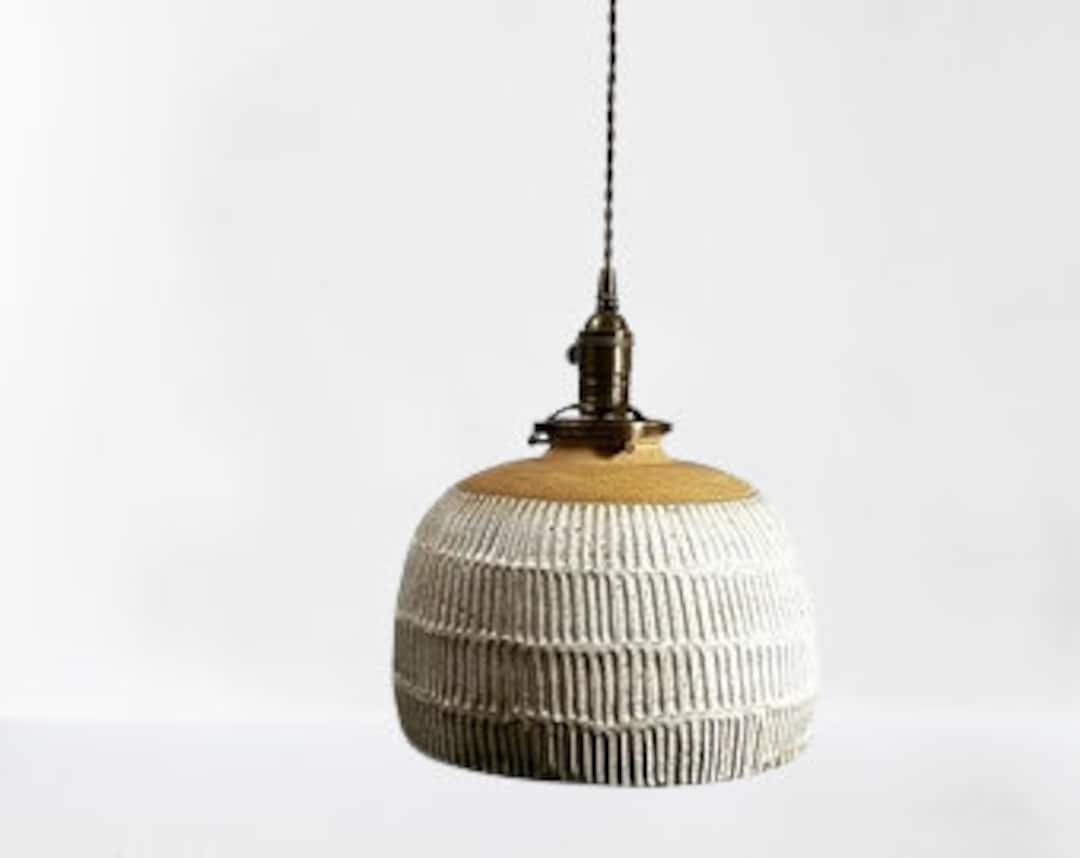 Style021 White Rounded Handcarved Hanging Pendant Lamp - Etsy