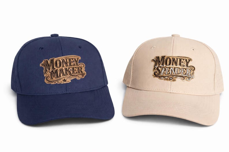 Money Maker & Money Spender Couple Hats – Matching Snapback Caps Set ...