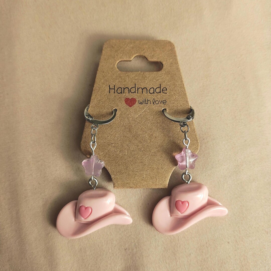 Cowgirl "pink Pony Girl" Hoop Earrings - Etsy
