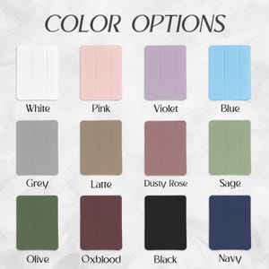 Custom iPad Case Solid Color Case With Name for iPad Air 4 5, iPad 10 ...