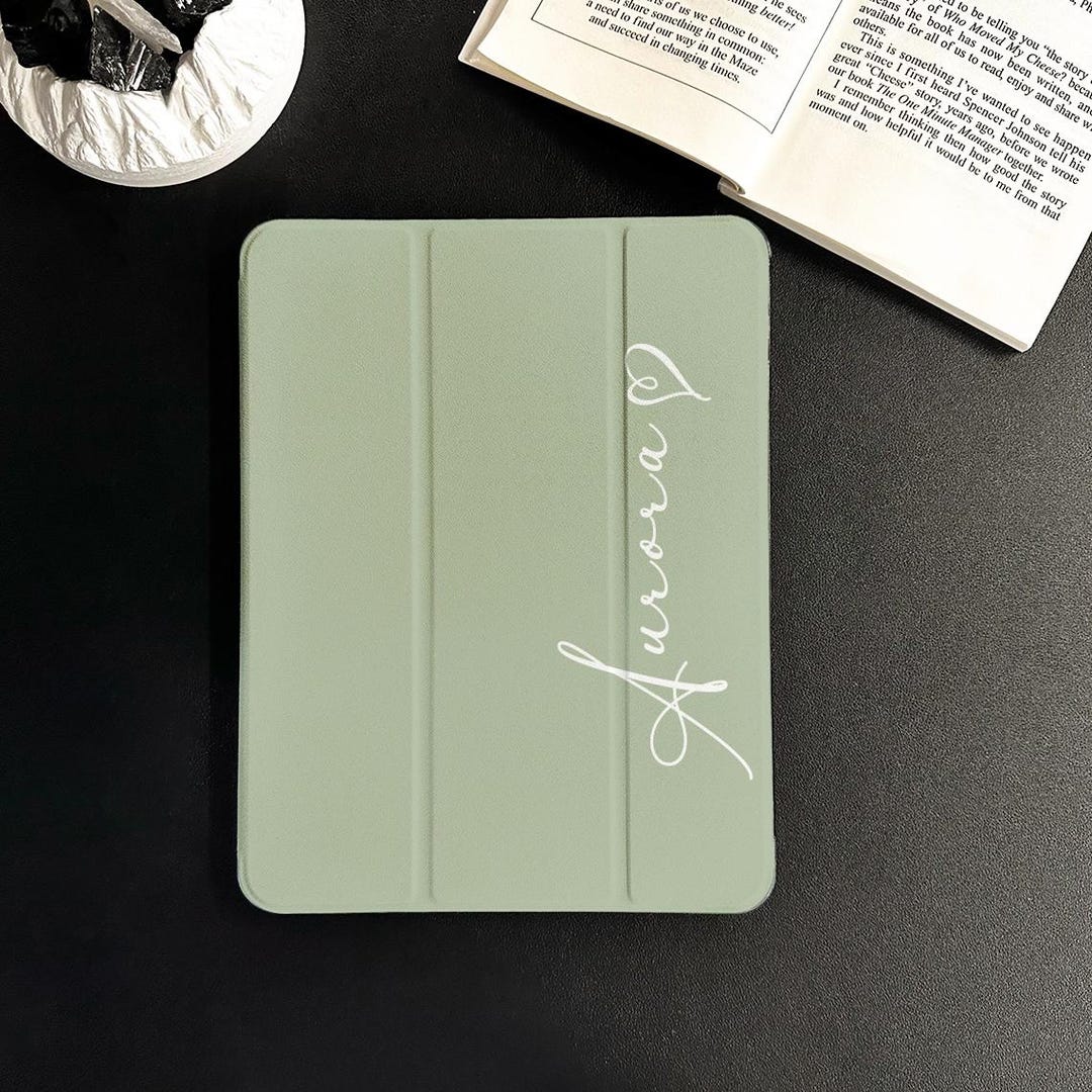 Custom iPad Case Solid Color Case With Name for iPad Air 4 5, iPad 10 ...
