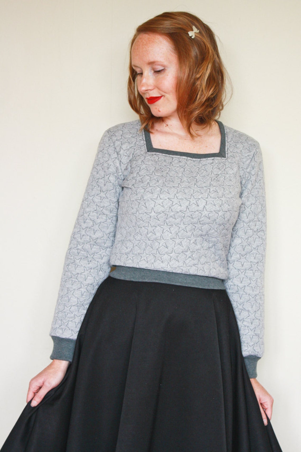 Enid Fitted Sweatshirt Sweater Ladies PDF Sewing Pattern Multi - Etsy