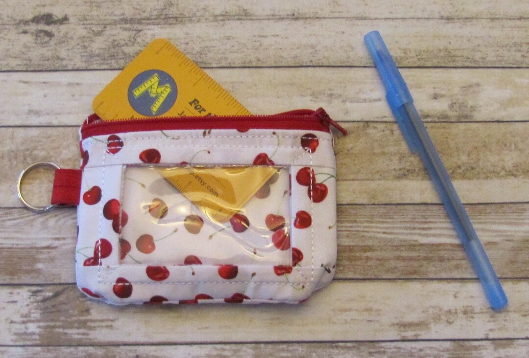 Cherries on White ID Keeper - Etsy