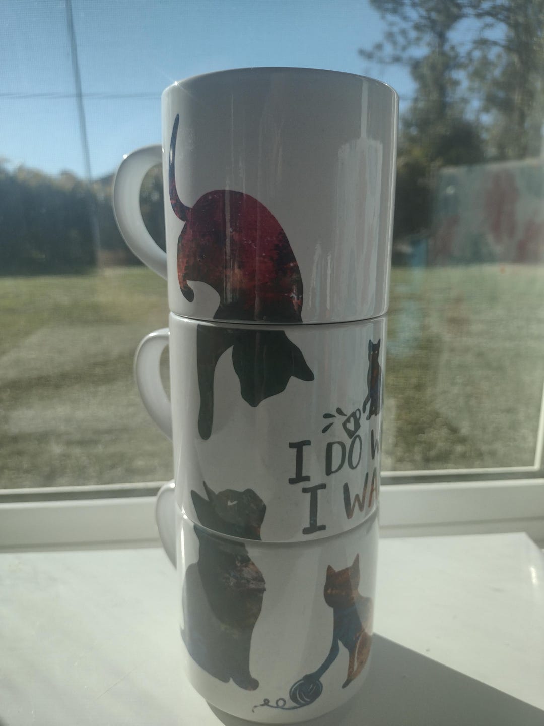 3 Piece Cat Themed Cups - Etsy