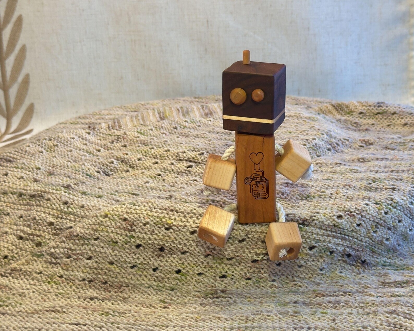 Handmade Wooden Robot Figure: Artisan Hardwood Desk Decor - Etsy