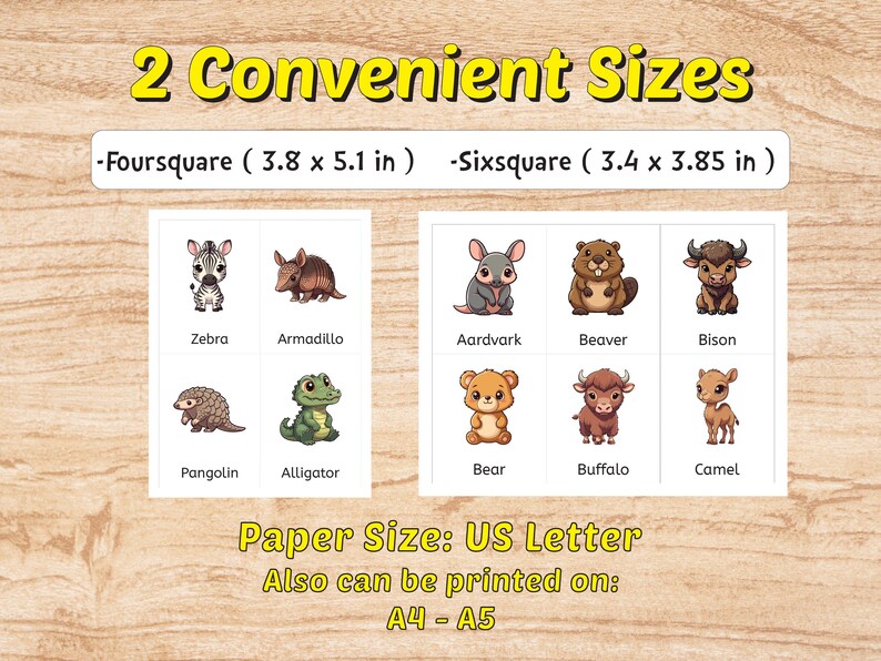 44 Cute Wild Animal Flashcards, 44 Printable Montessori Cards ...
