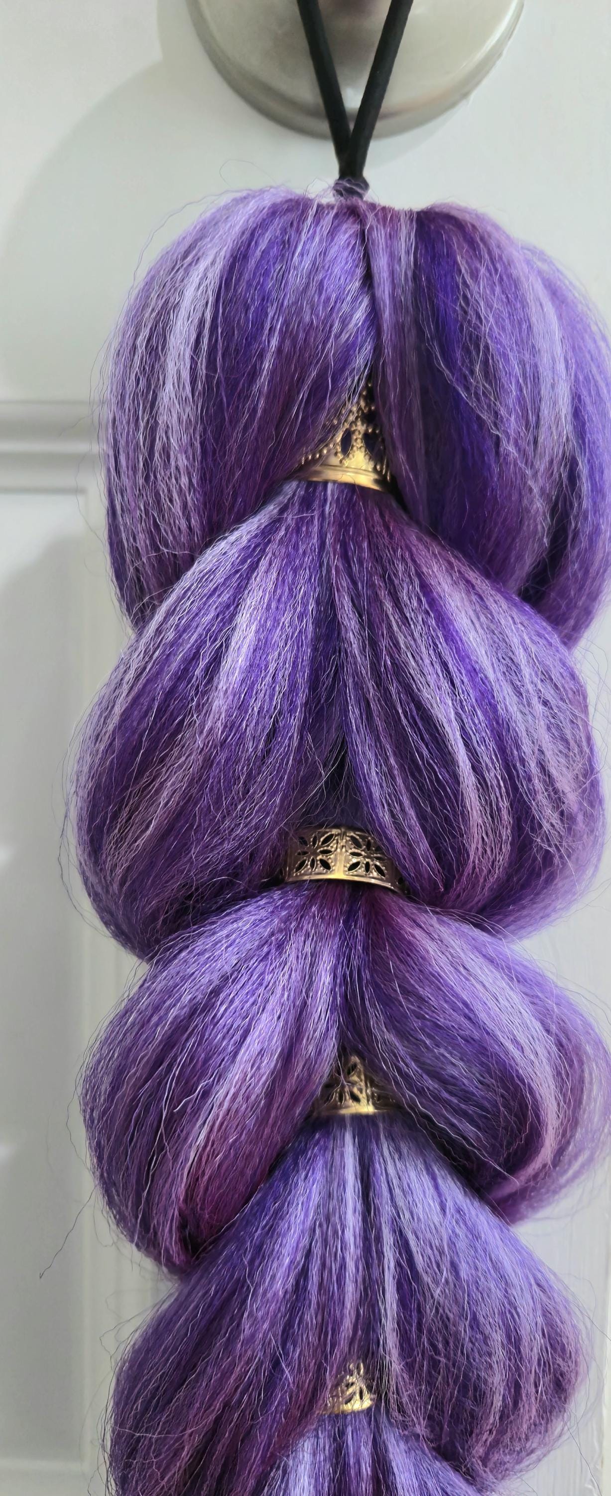Purple Braided K-pop Hair Extensions With Gold Cuffs: Cosplay Festival ...