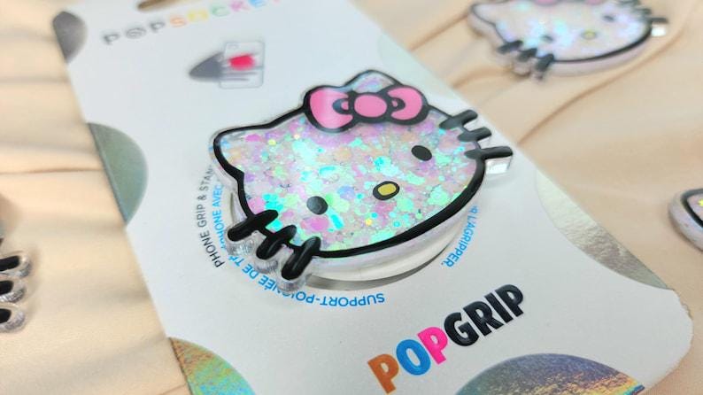 Glitter Hello Kitty Popsocket Kawaii Phone Grip Stand Cute Phone ...