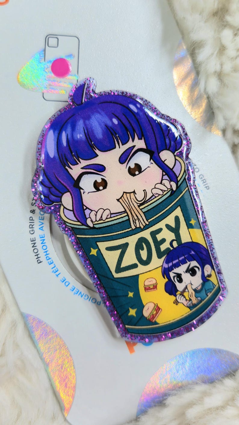 Zoey Kpop Demon Hunters Popsocket | Kawaii Ramen Cup Phone Grip - Etsy