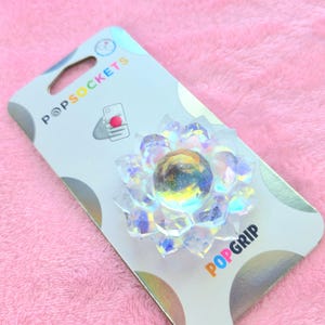 Sailor Moon Silver Iridescent Crystal Flower Popsocket | Dazzling Phone ...