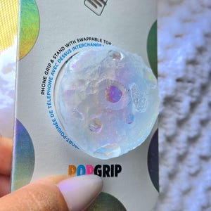Opal Irridescent MOON Gemstone Druzzy Holographic Agate Geode Inspired Popsocket - Etsy