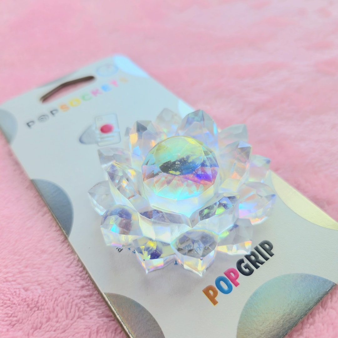 Sailor Moon Silver Iridescent Crystal Flower Popsocket | Dazzling Phone ...