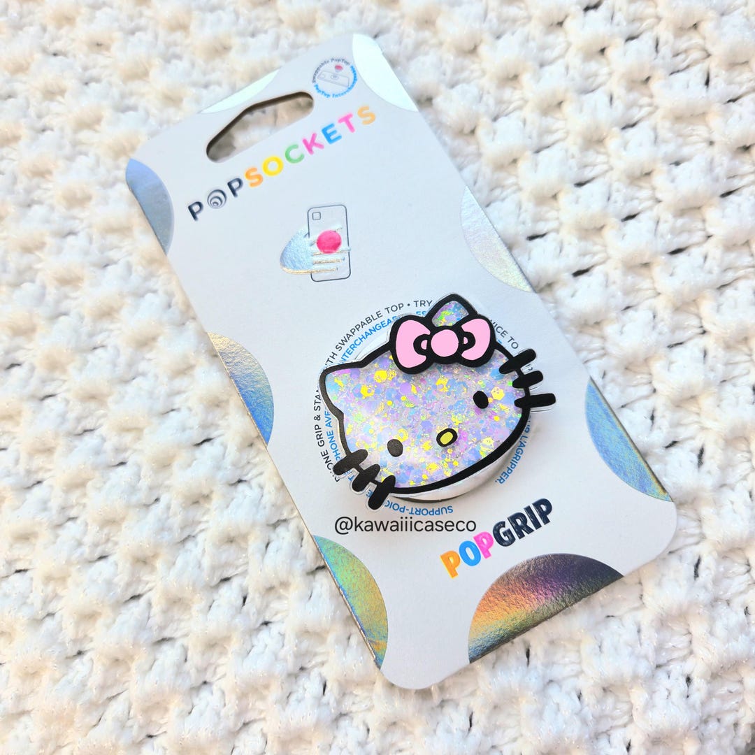 Glitter Hello Kitty Popsocket: Kawaii Phone Grip Stand - Etsy