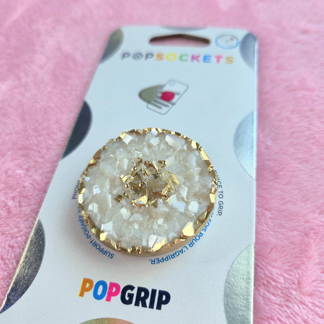Handcrafted Geode-inspired Crystal Popsocket With Gold Foil Detailing ...