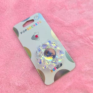 Sailor Moon Silver Iridescent Crystal Flower Popsocket | Dazzling Phone ...