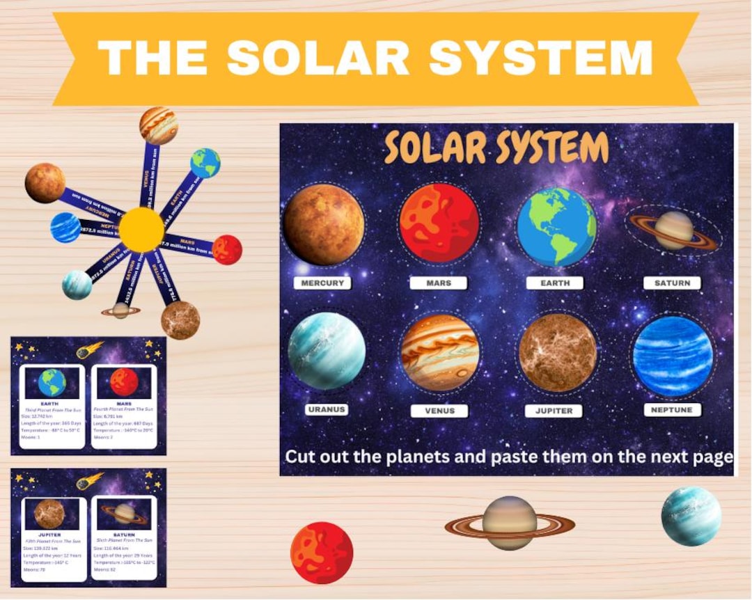 Solar System Flashcard Activity Space Printable Home School Montessori ...