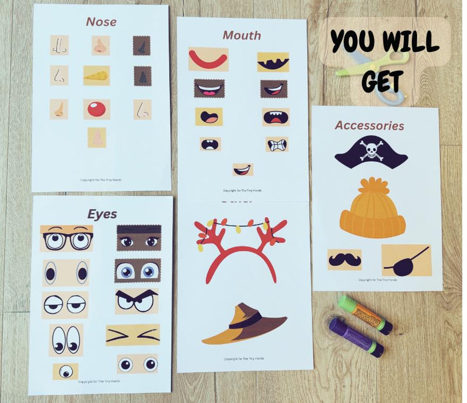 Fun Face Builder Activity for Kids Toddler Book Chart Quiet Book ...