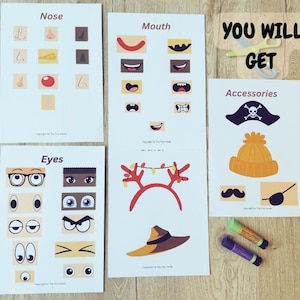 Fun Face Builder Activity for Kids Toddler Book Chart Quiet Book ...