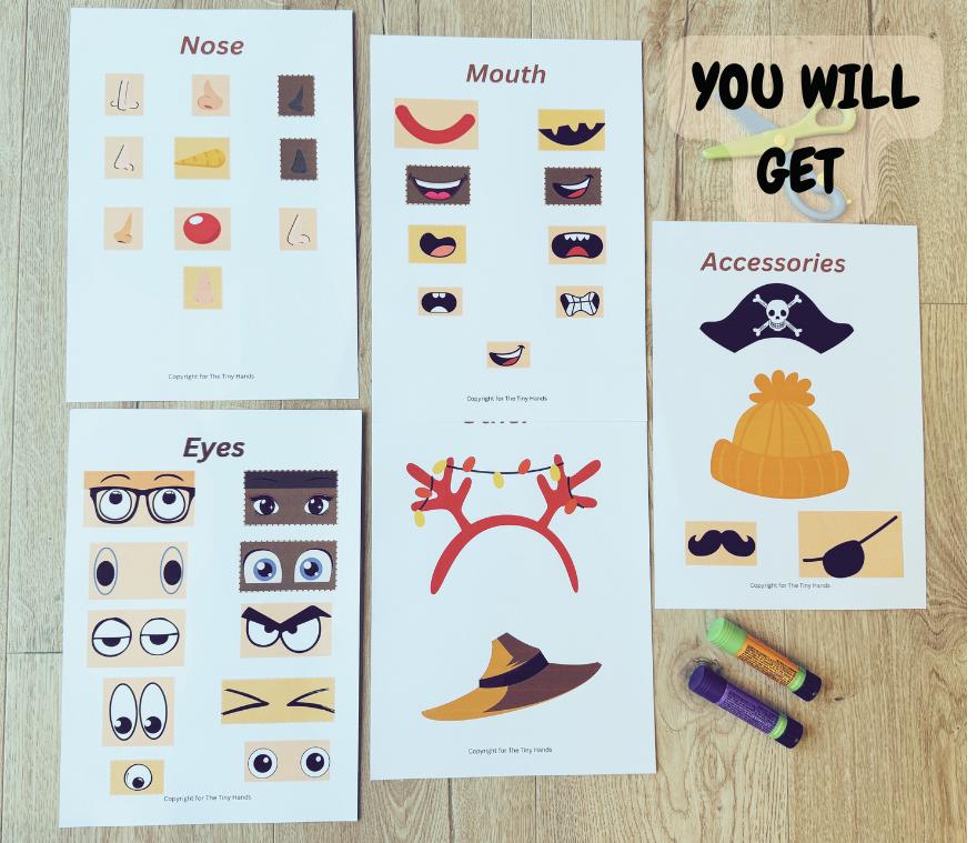 Fun Face Builder Activity for Kids Toddler Book Chart Quiet Book ...