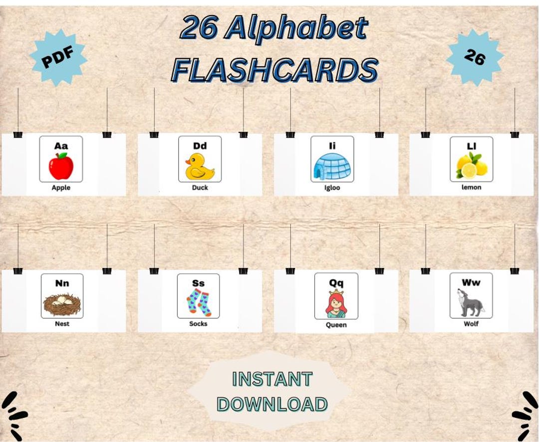 Alphabet Flashcards, A-Z Cards, Letter Flashcards, Toddler Preschool ...