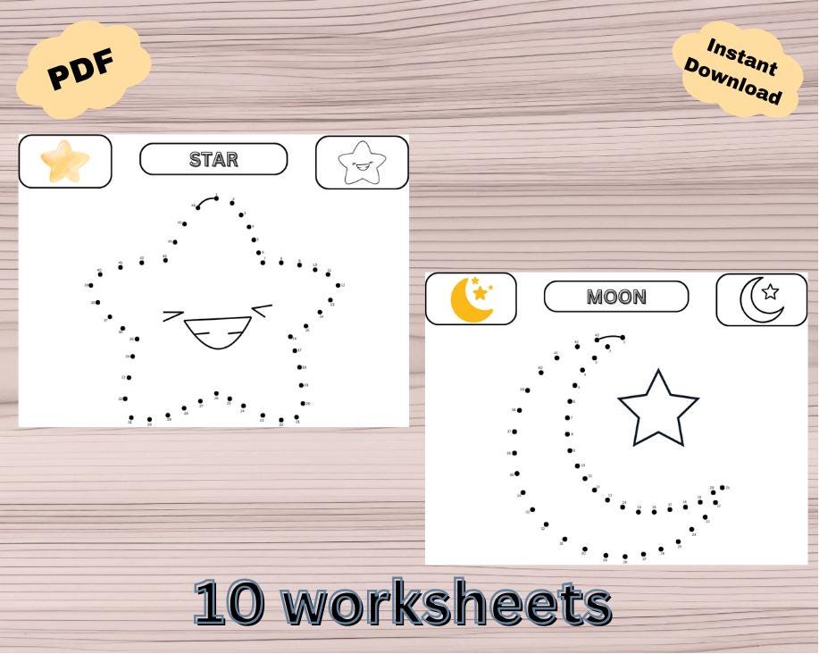 Space-themed Dot to Dot, Coloring Book for Kids, Connect the Dots Kids ...
