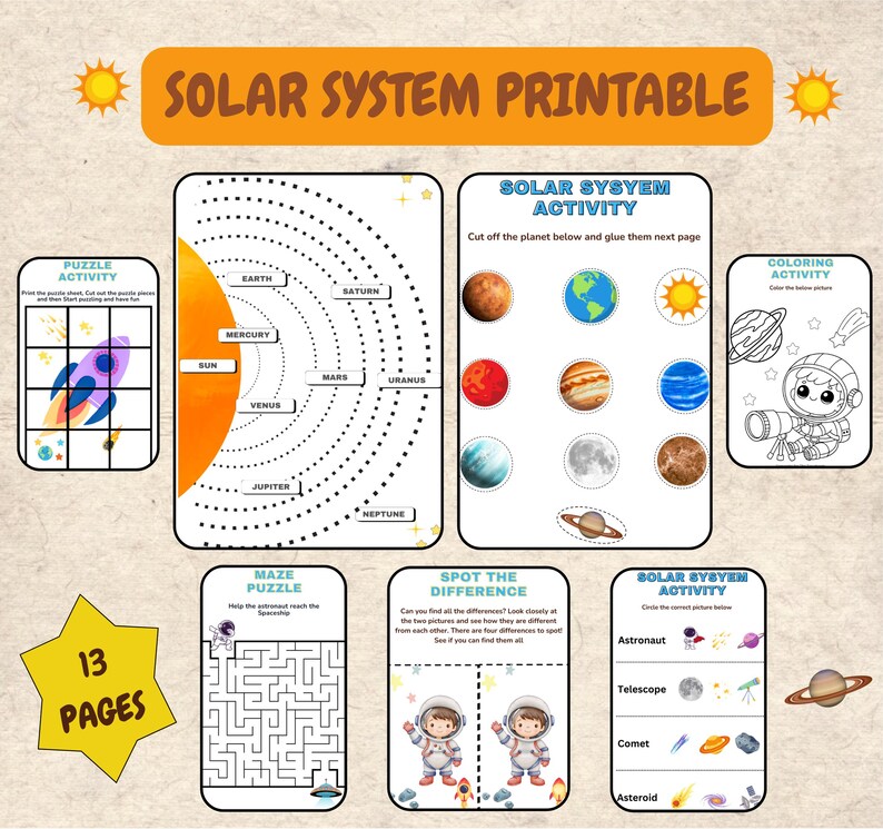 Educational Solar System Printable - Space Worksheets - Homeschool ...