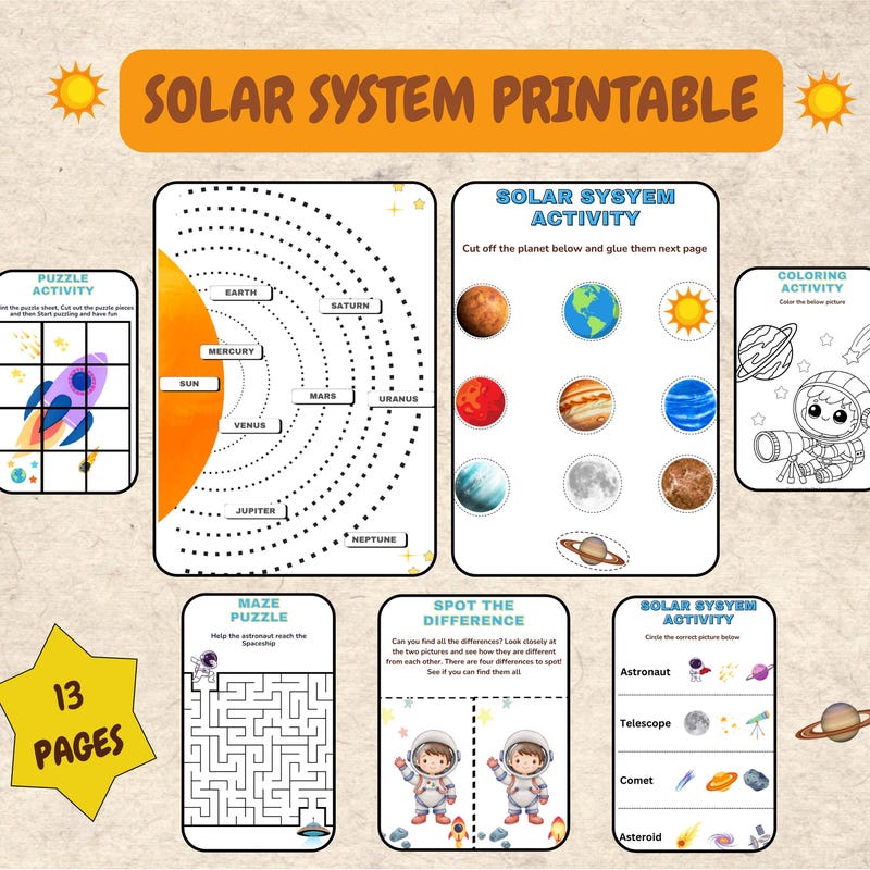 Solar System Print - Etsy