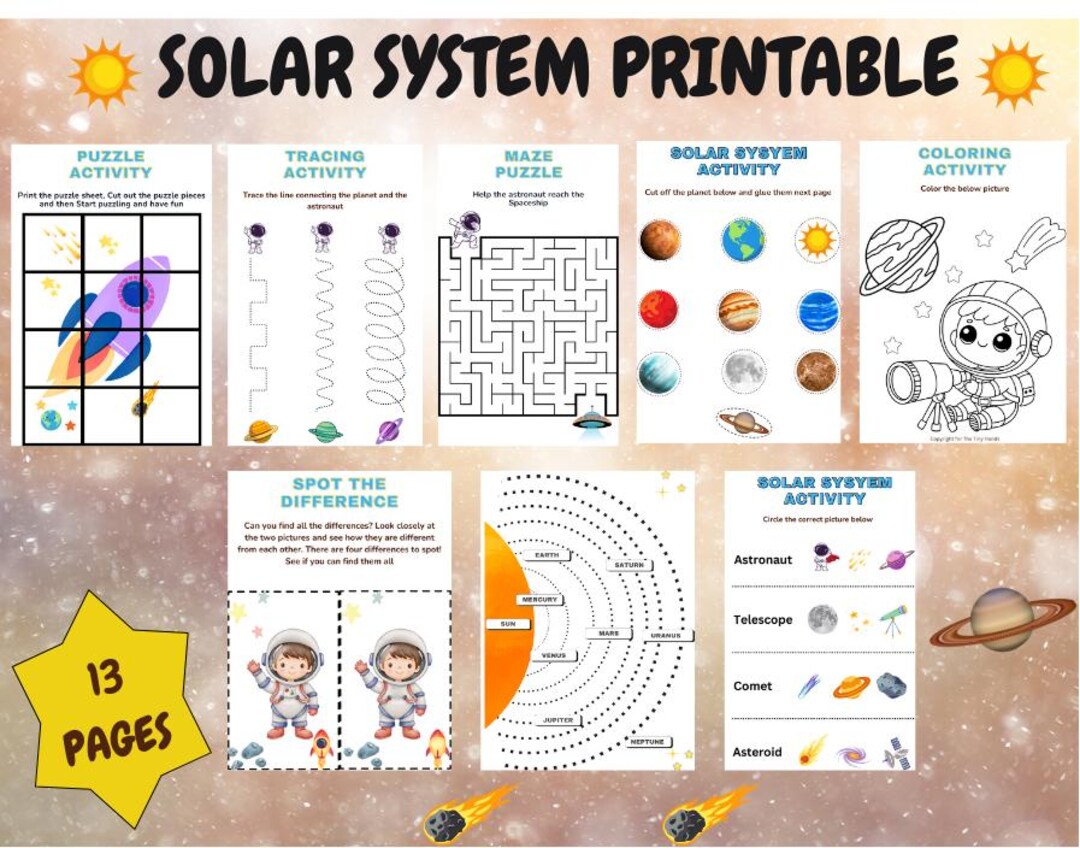 Solar System Printable Activity for Kids – Montessori Science Worksheet ...