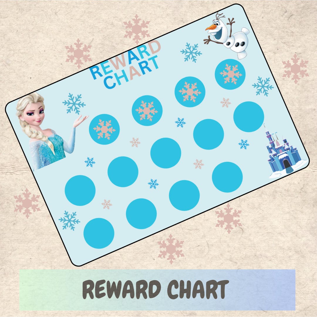 Frozen Reward Chart - Routine Sticker Chart for Kids -toddler Goal ...