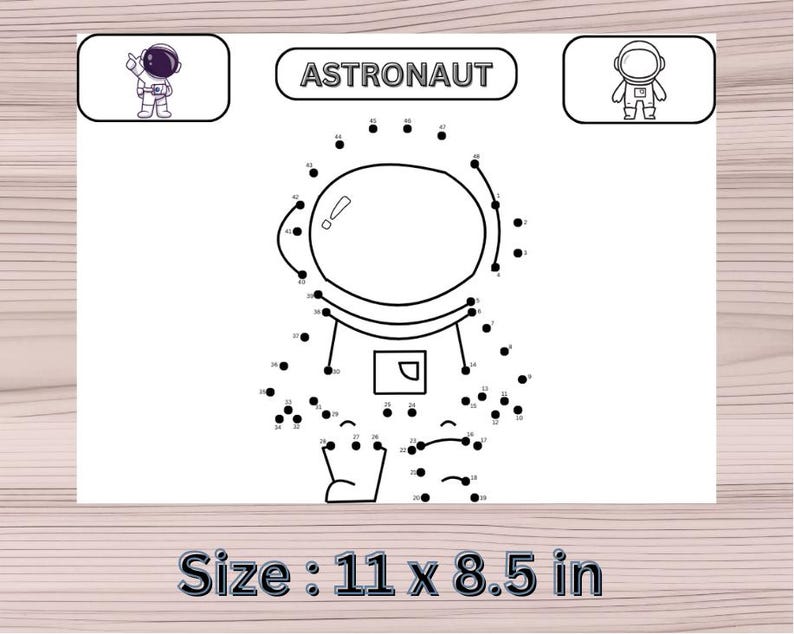Space-themed Dot to Dot, Coloring Book for Kids, Connect the Dots Kids ...