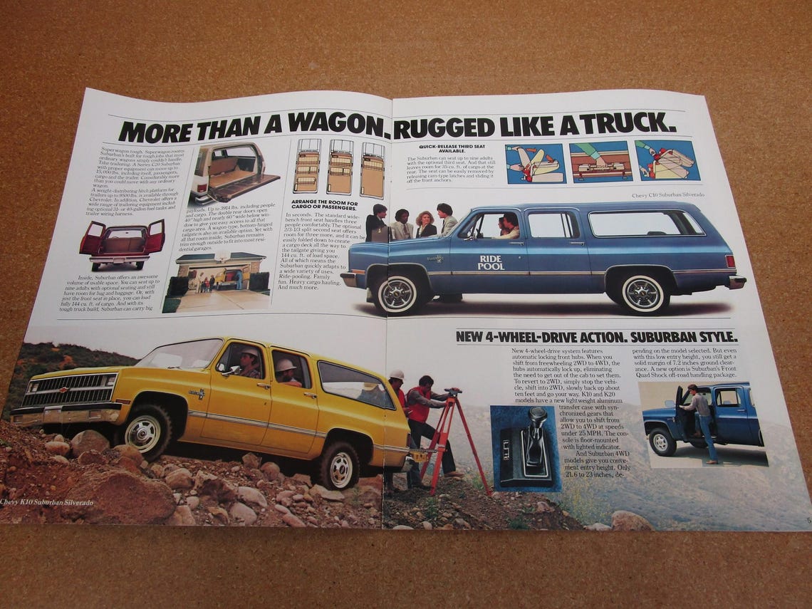 Vintage 1981 Chevrolet Suburban Truck Sales Brochure 12 Page Original ...