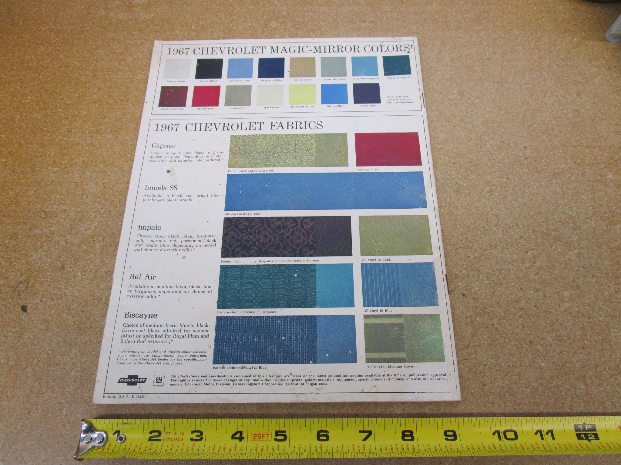 Vintage 1967 Chevrolet Impala Sales Brochure 32 Page Original ...