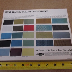 Vintage 1968 Chevrolet Wagon Stationwagon Sales Brochure 16 Page ...
