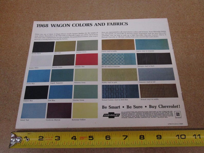 Vintage 1968 Chevrolet Wagon Stationwagon Sales Brochure 16 Page ...