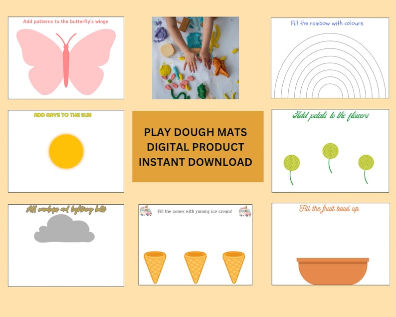 Play Dough Mats Creative Fun - Etsy