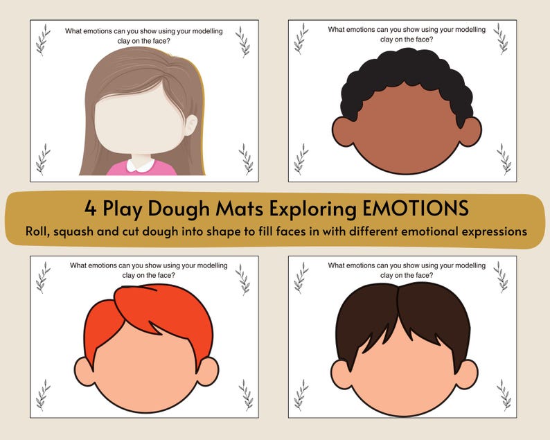 Emotion Play Doh Mat Printable - Etsy