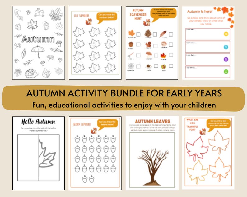 Autumn Activity Kids Bundle Early Years - Etsy