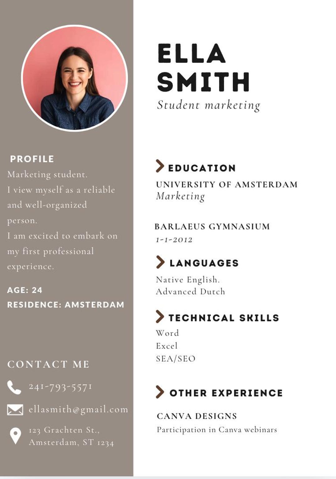 CV Template Simple - Etsy
