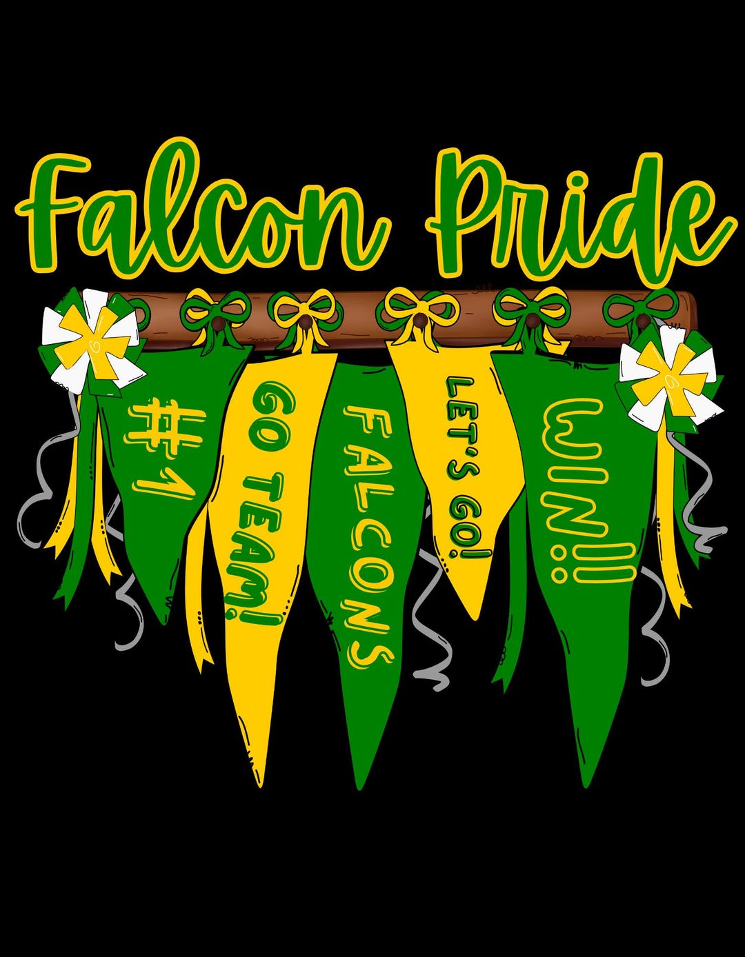 Falcons Mascot Pennant Flag PNG - Etsy