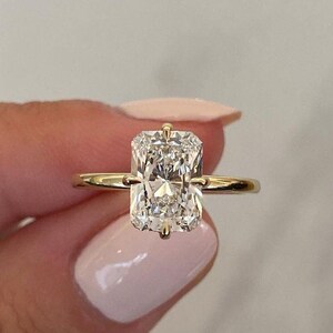 2.50 Carat Radiant Cut Hidden Halo Lab Grown Diamond Engagement Ring ...
