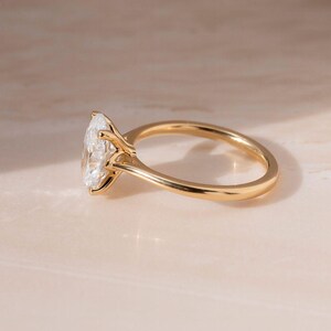 Vintage Tulip Setting Engagement Ring, 3ct Oval Cut Moissanite Engagement Ring 14k Yellow Gold ...