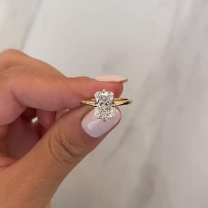 2.50 Carat Radiant Cut Hidden Halo Lab Grown Diamond Engagement Ring ...