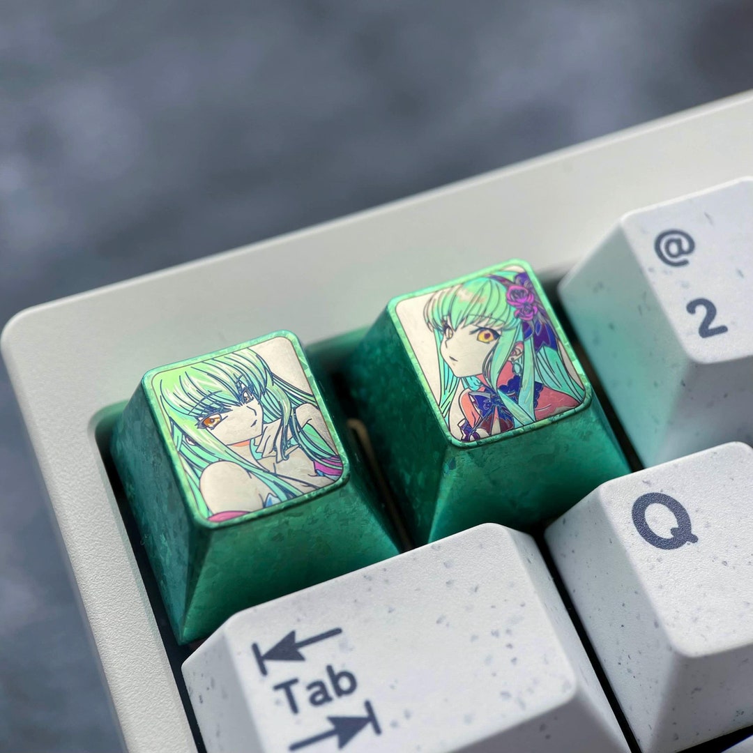 C2 Titanium Artisan Custom Metal Anime Color Cherry Keycaps - Etsy