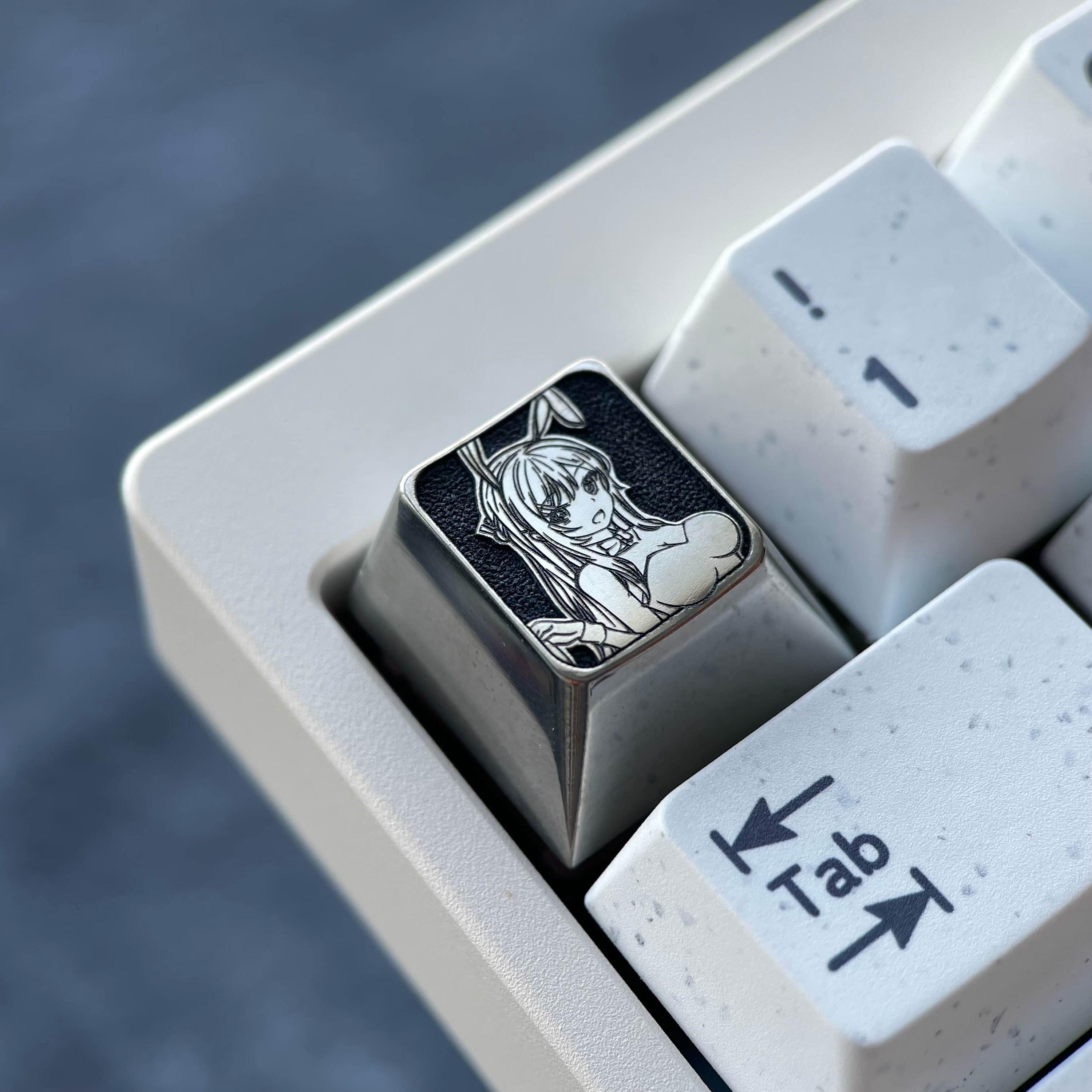 Mai Sakurajima Titanium Artisan Custom Metal Anime Cherry Keycaps - Etsy